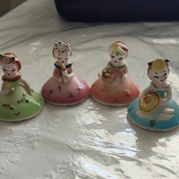 Norcrest | Holiday | Vintage Ceramic 95s The Four Seasons Bell Dolls ...